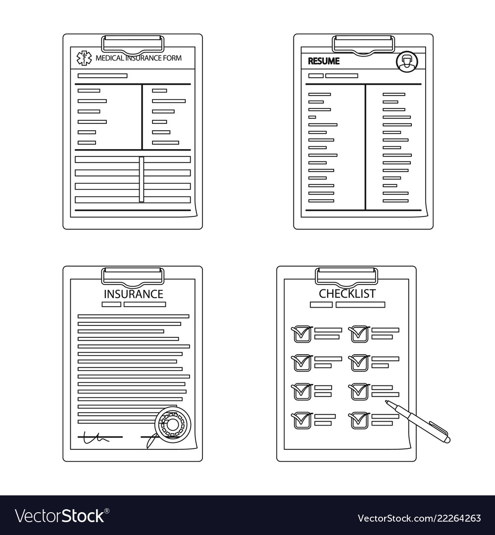 Isolated object of form and document icon Vector Image