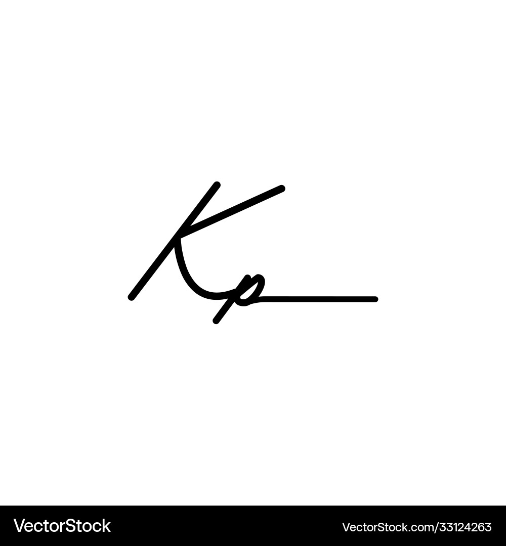 Letter kp signature logo template Royalty Free Vector Image