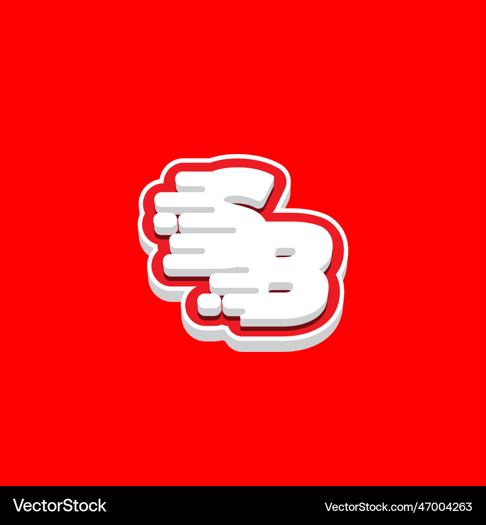 Letter sb fast speed technology modern logo design