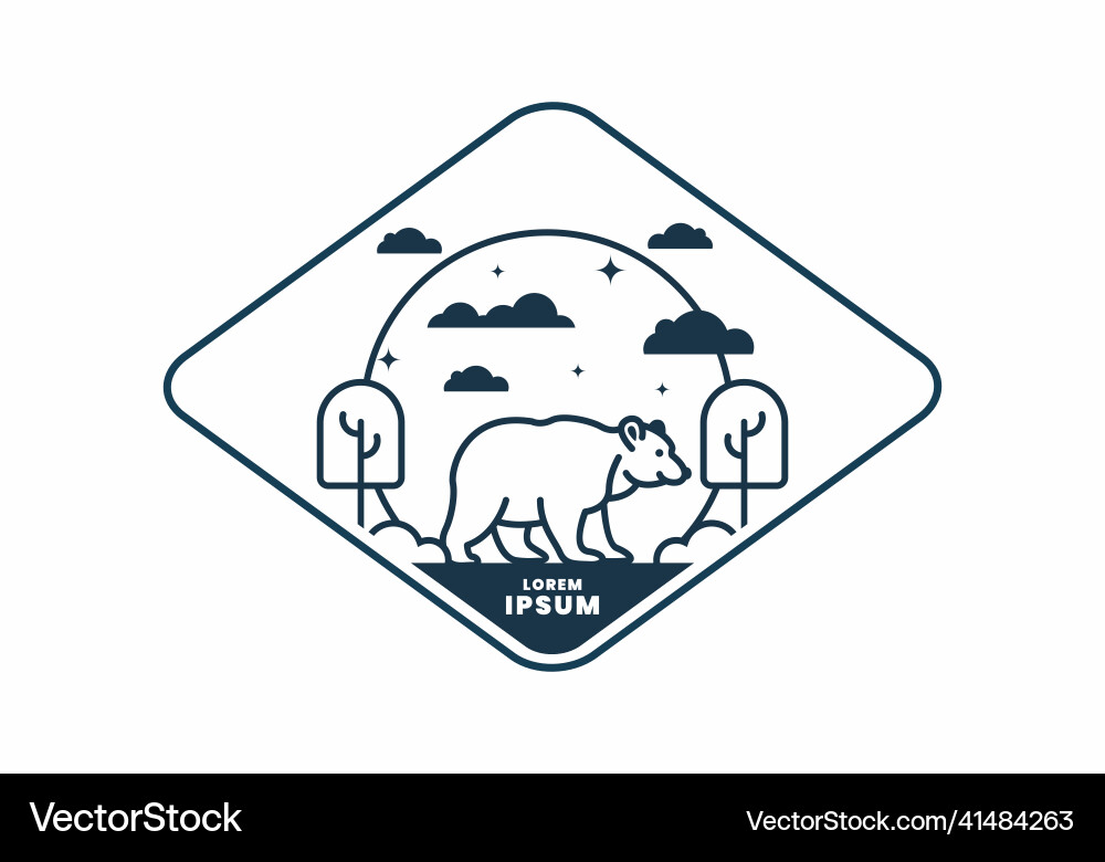 Line art of wild bear Royalty Free Vector Image