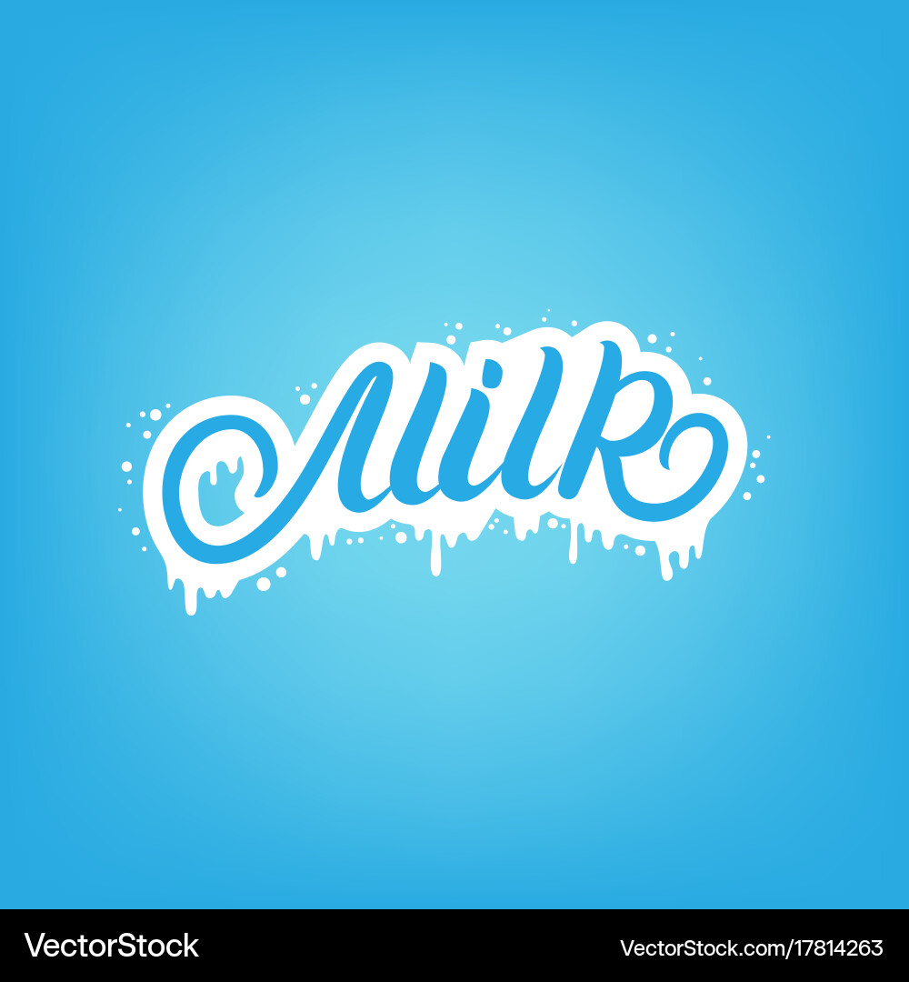 Milk hand written lettering text for logo template