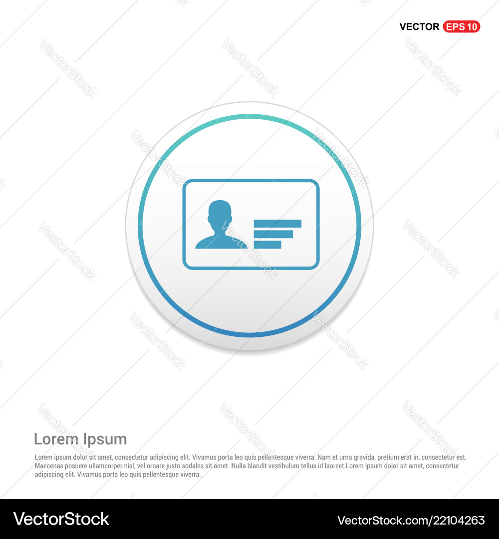 Personal id card icon hexa white background Vector Image