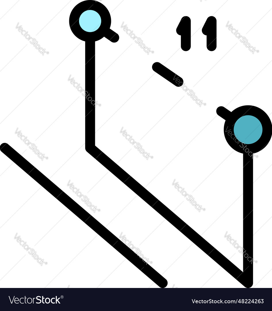 Plan path icon flat Royalty Free Vector Image - VectorStock