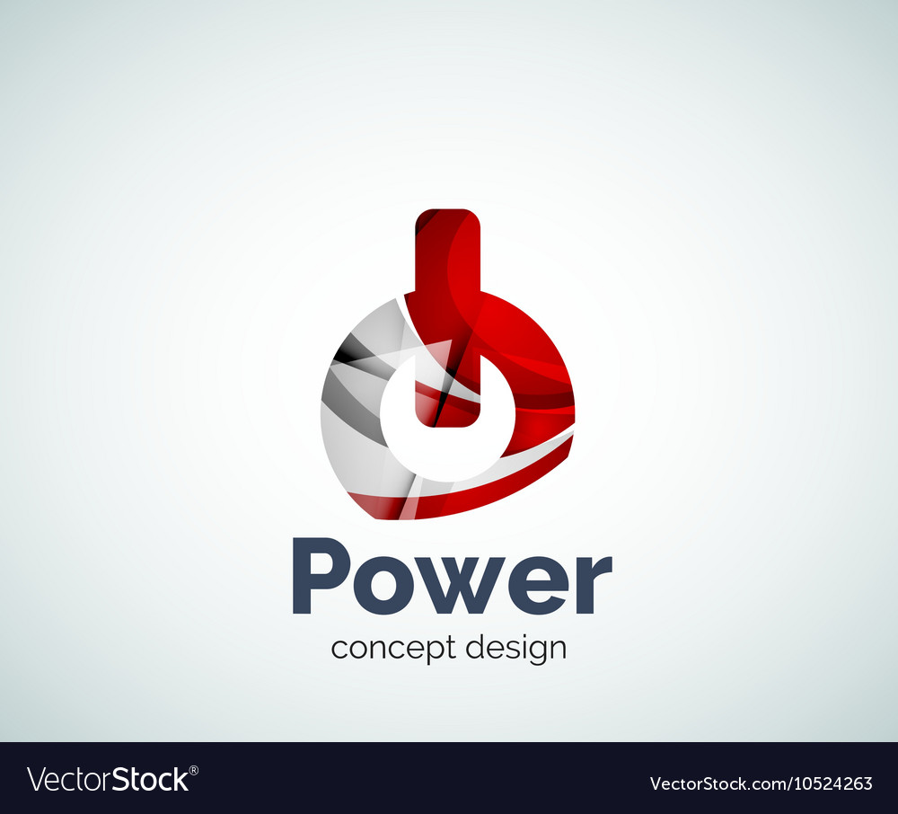 Power button logo template Royalty Free Vector Image