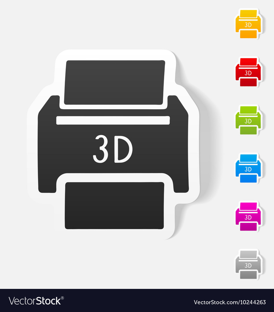 Realistic design element three d printer Vector Image