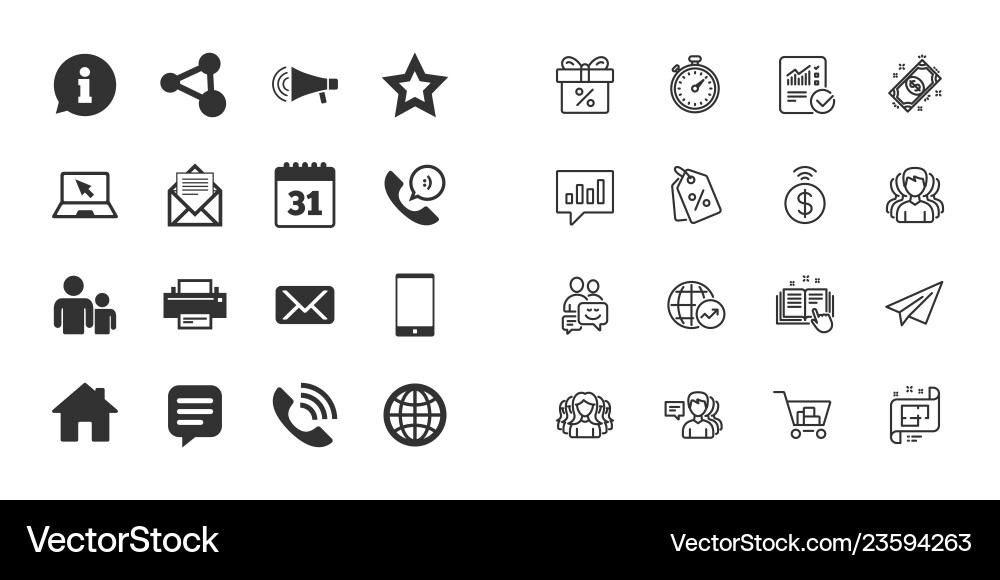 Set of communication conference and information Vector Image