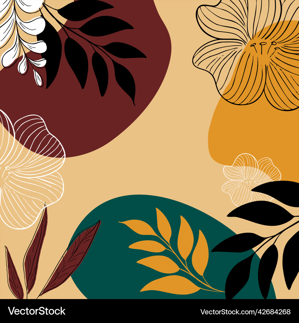 Background leaves and flowers abstraction Vector Image