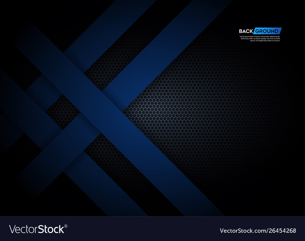 Blue Light Arrow Black With Hexagon Mesh Vector Image 