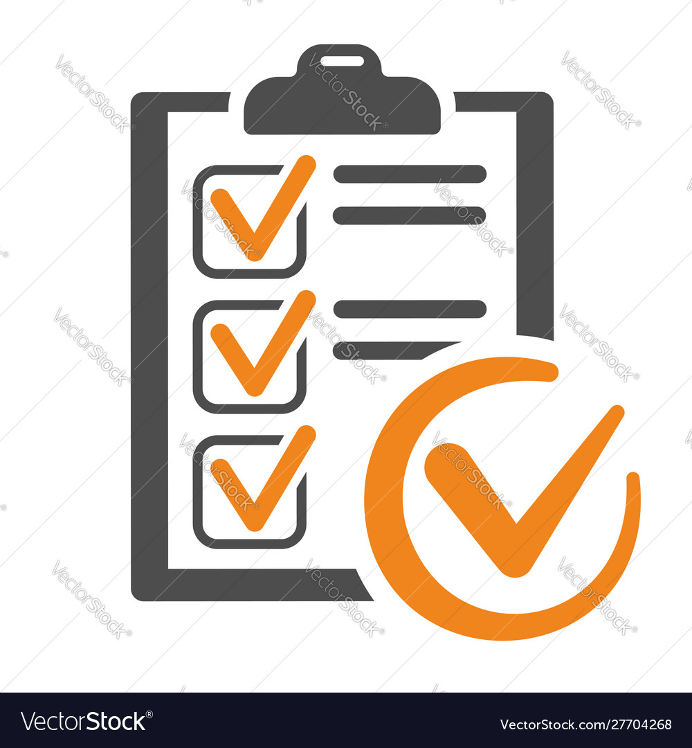 Clipboard with checklist icon Royalty Free Vector Image