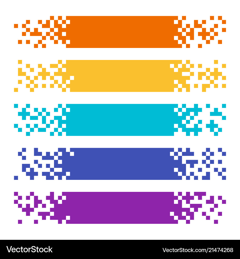 Collection of abstract color pixel web banners Vector Image