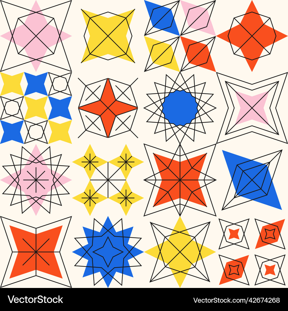 Colorful art background with abstract geometric Vector Image