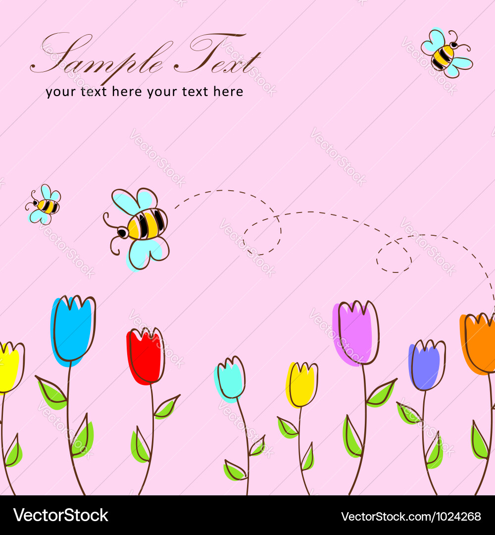 Cute floral postcard Royalty Free Vector Image