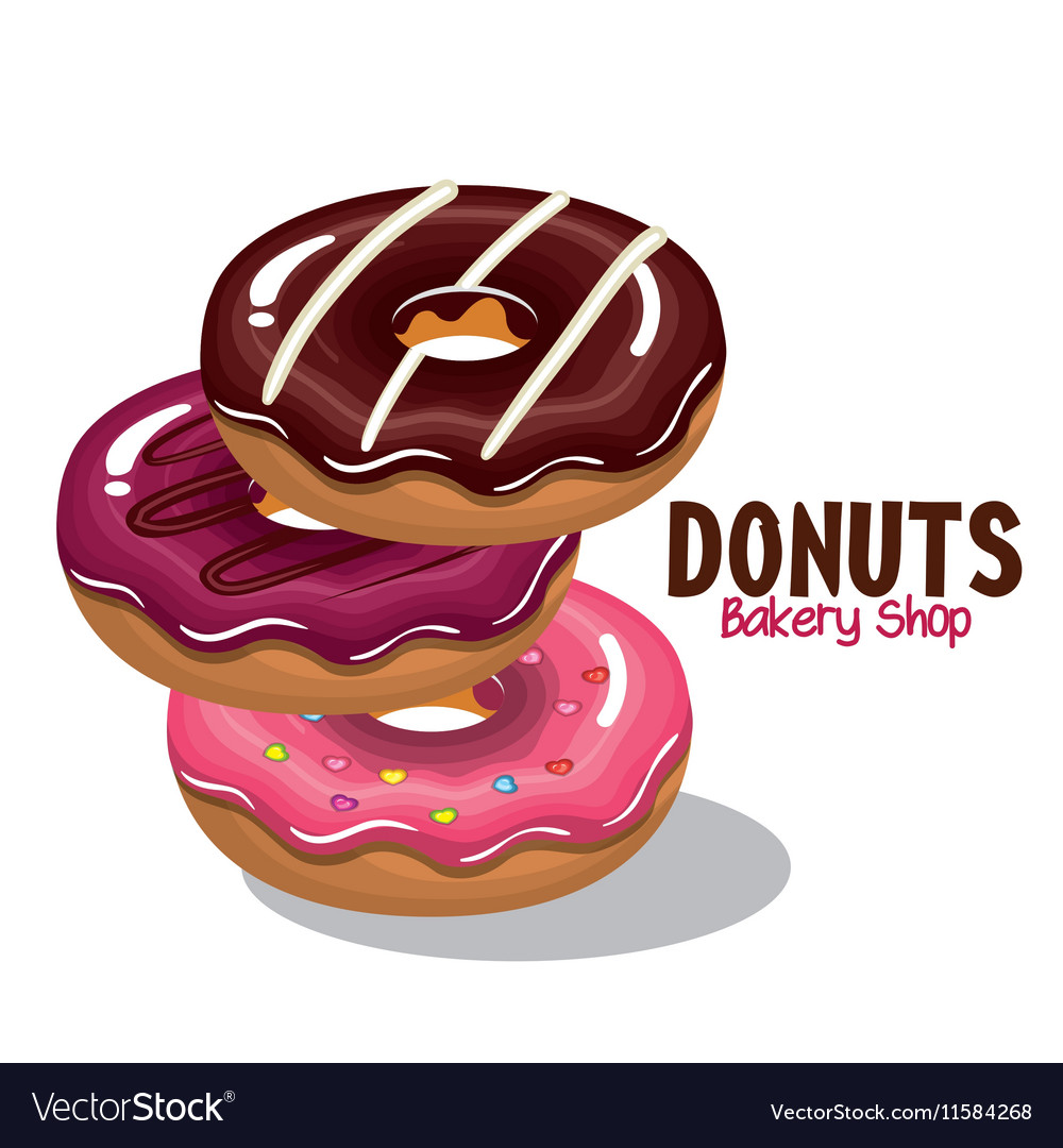 Delicious donuts bakery shop Royalty Free Vector Image
