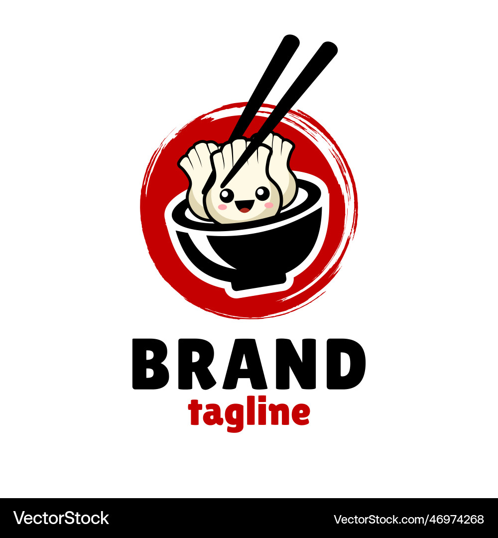 Dimsum logo cute dim sum character logo Royalty Free Vector