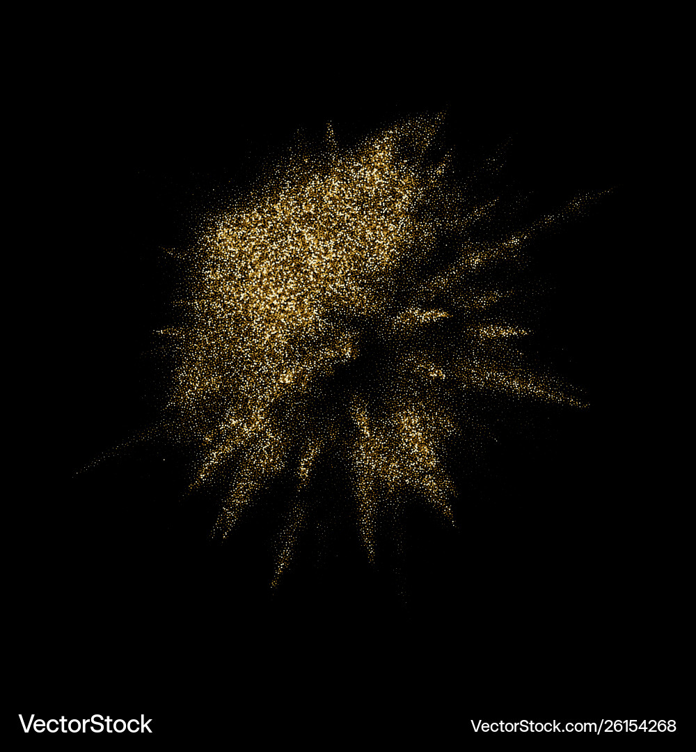 Golden glitter powder star dust explosion blast Vector Image
