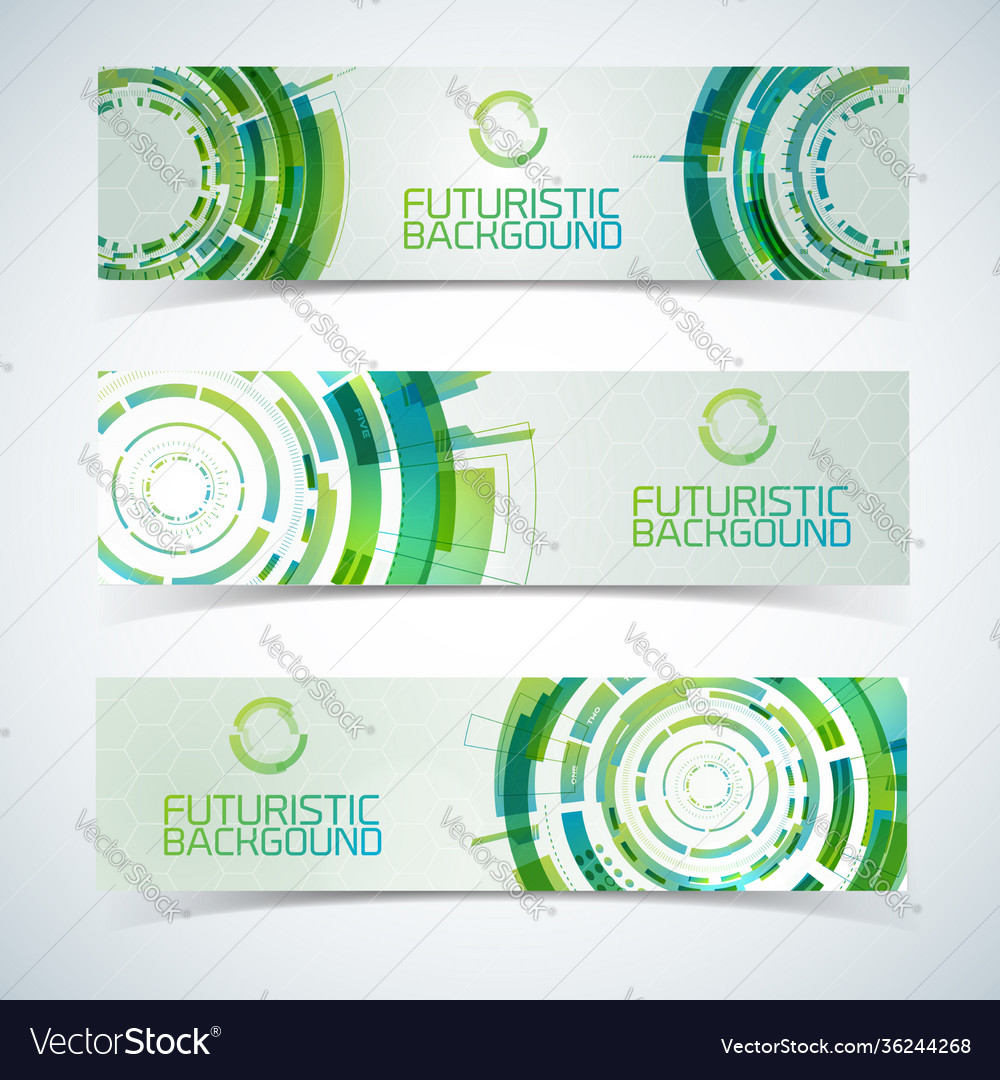 Interactive circles banners set Royalty Free Vector Image