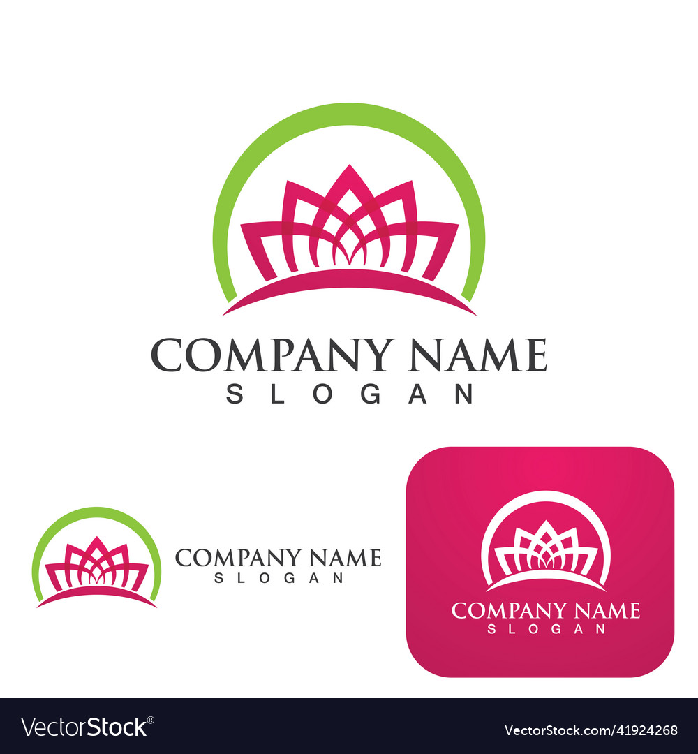 Lotus flowers design logo template Royalty Free Vector Image