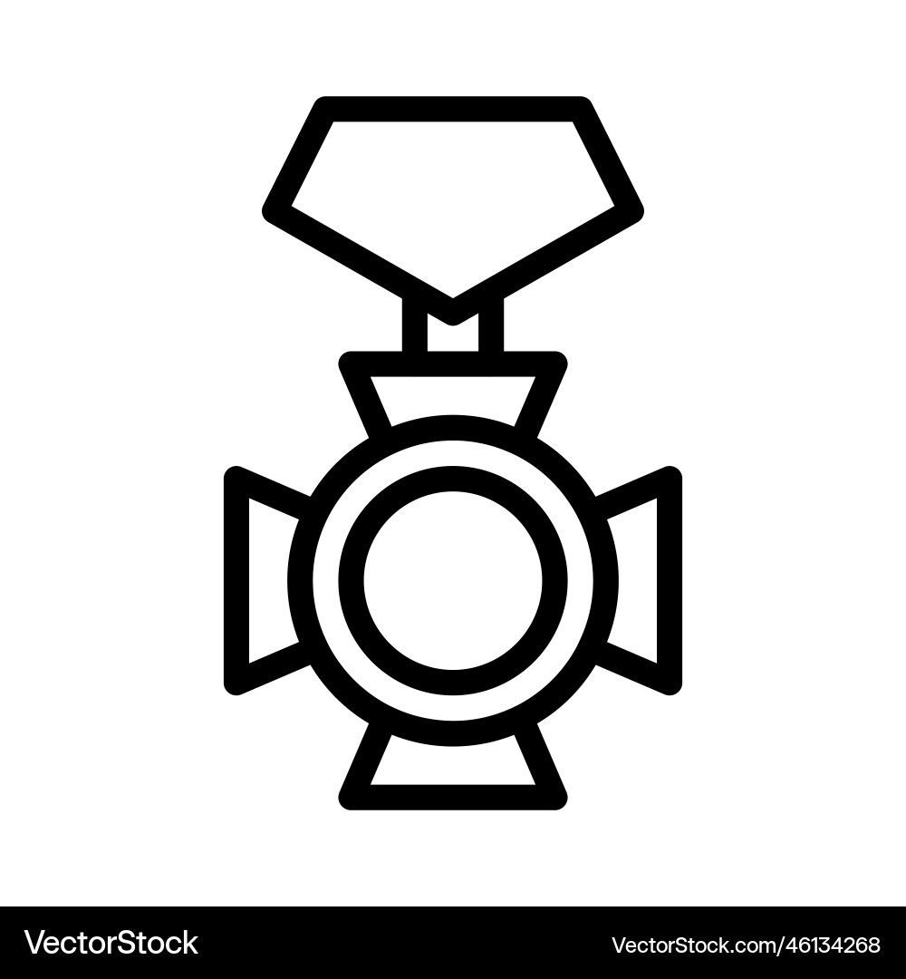 Medal icon outline style military army element Vector Image