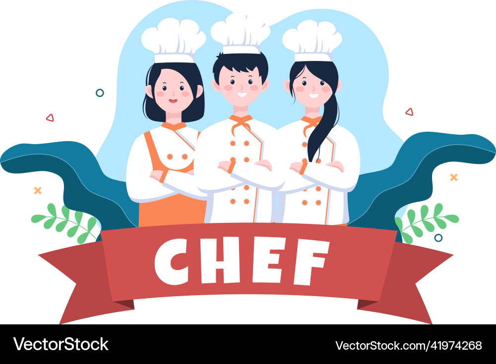Professional chef cartoon character cooking Vector Image
