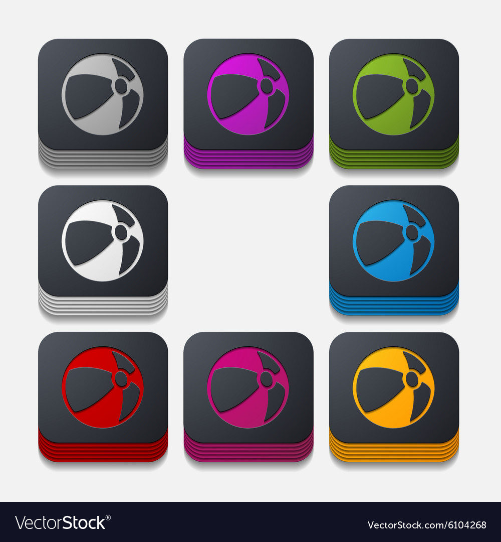 Square button ball Royalty Free Vector Image - VectorStock