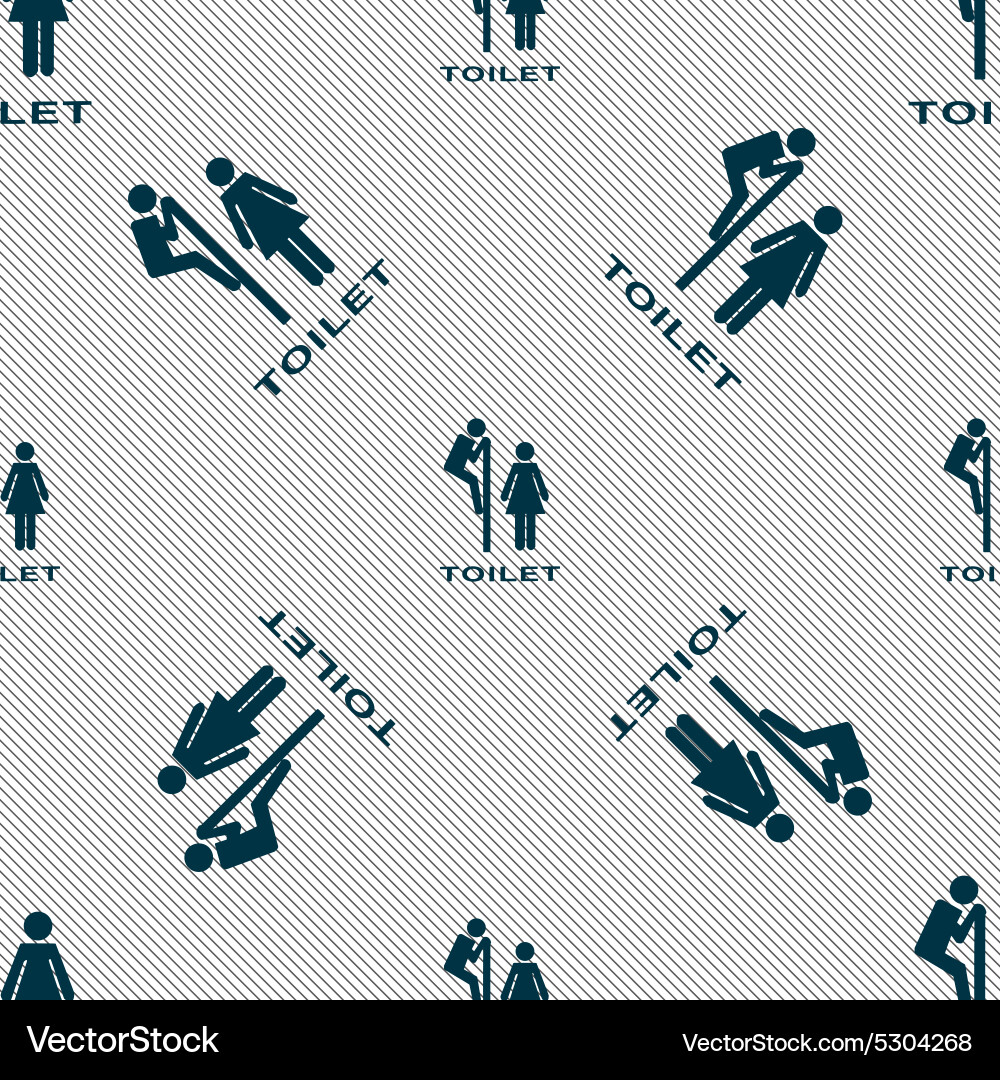 Toilet icon sign seamless pattern with geometric Vector Image