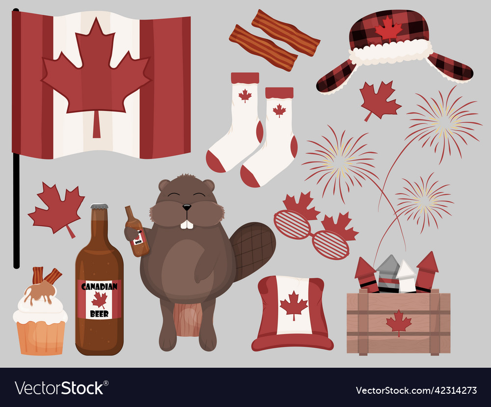 Canada day collection with multiple objects Vector Image