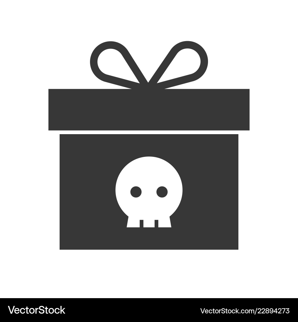 Gift box with skull symbol halloween related icon Vector Image