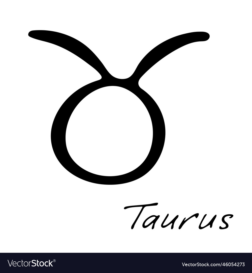 Hand Drawn Taurus Zodiac Sign Royalty Free Vector Image