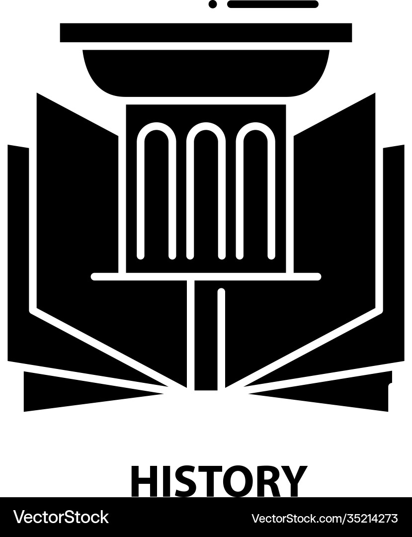 History symbol icon black sign Royalty Free Vector Image