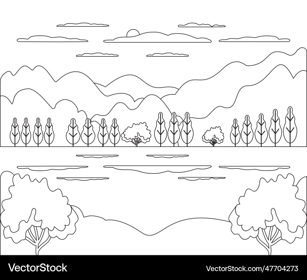 Landscape cartoon graphic design panorama Vector Image