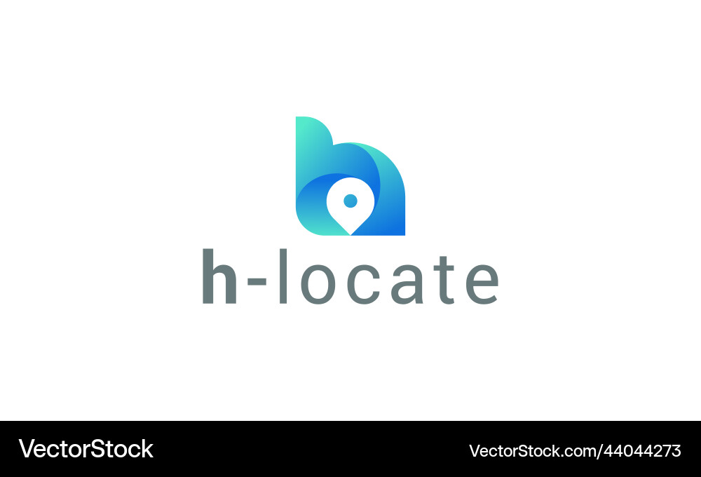 Letter h location pin 3d realistic logo Royalty Free Vector