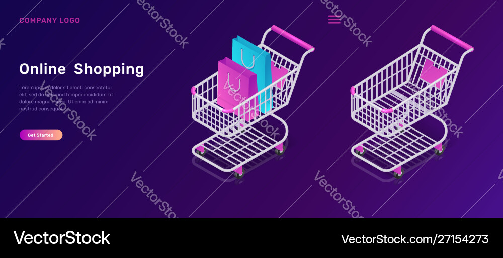Online shopping isometric concept for mobile app Vector Image