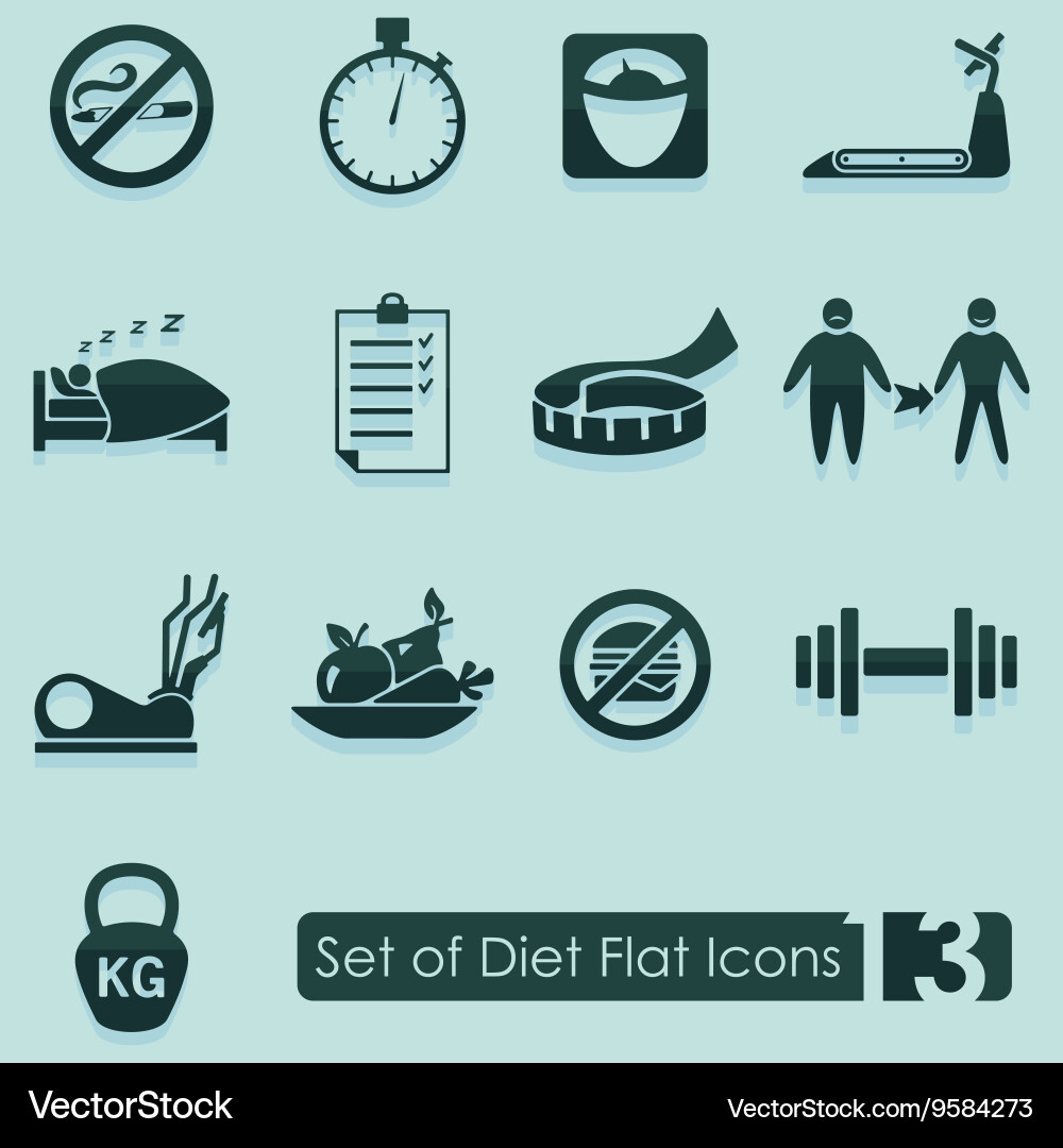 Set of diet icons Royalty Free Vector Image - VectorStock