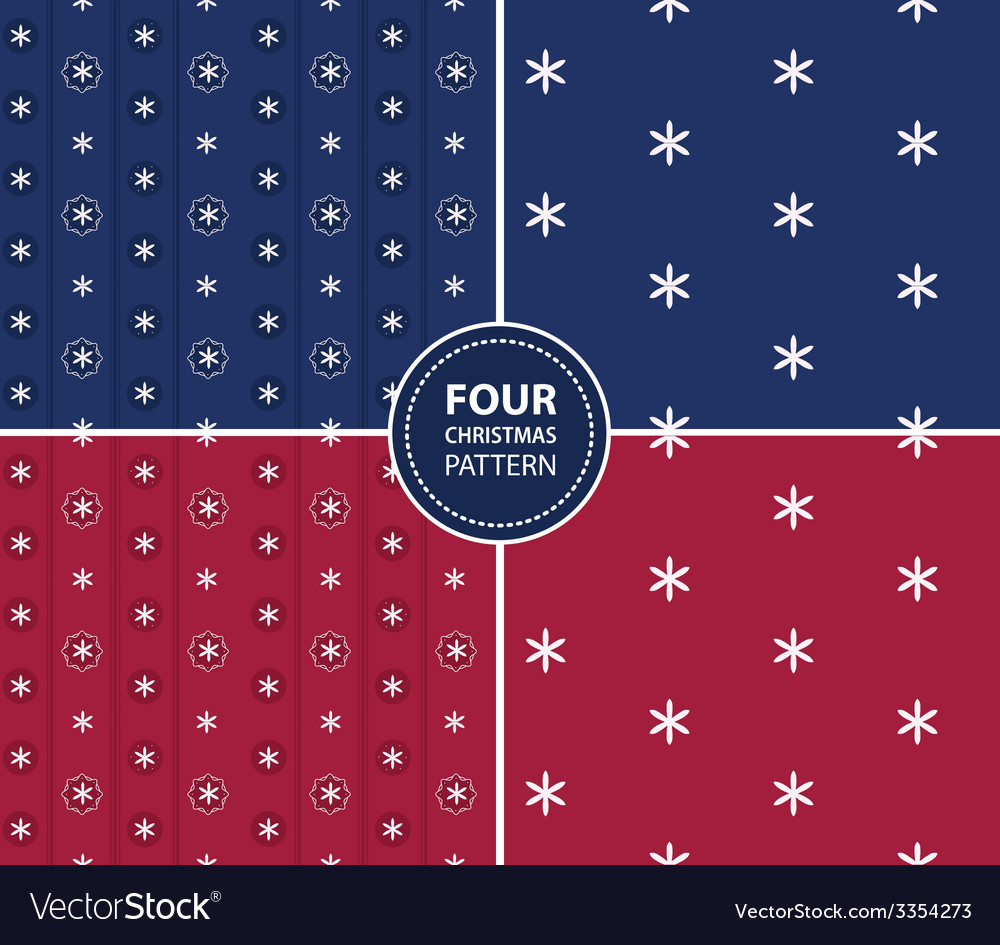 Set of four christmas seamless patterns Royalty Free Vector