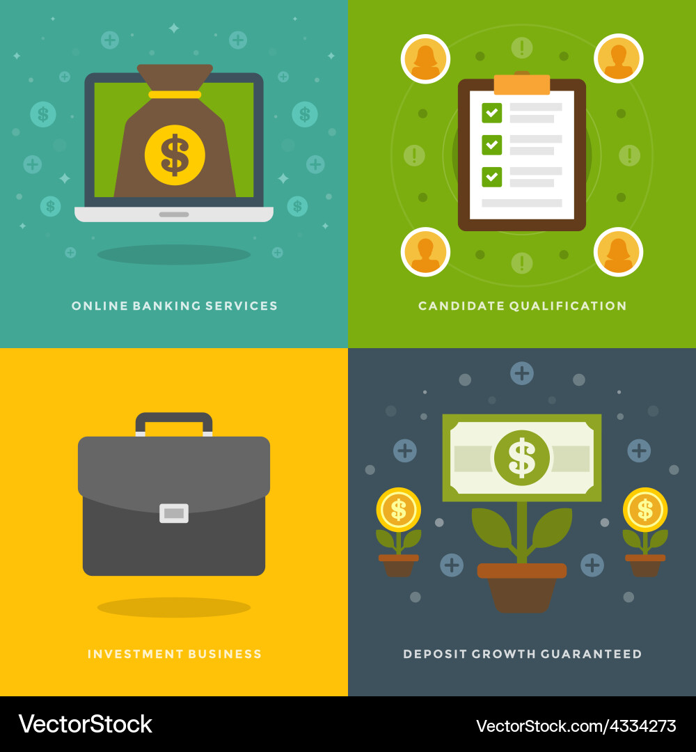 Website promotion banners templates and flat icons