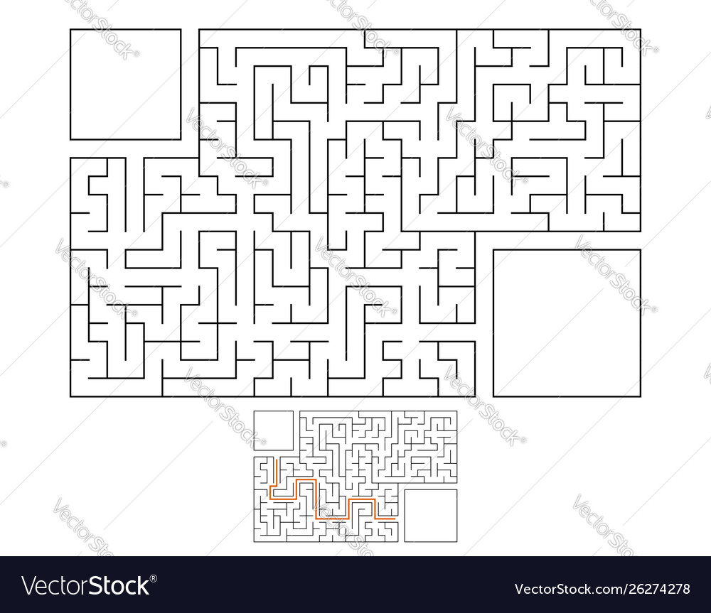 Abstract rectangular maze game for kids puzzle Vector Image