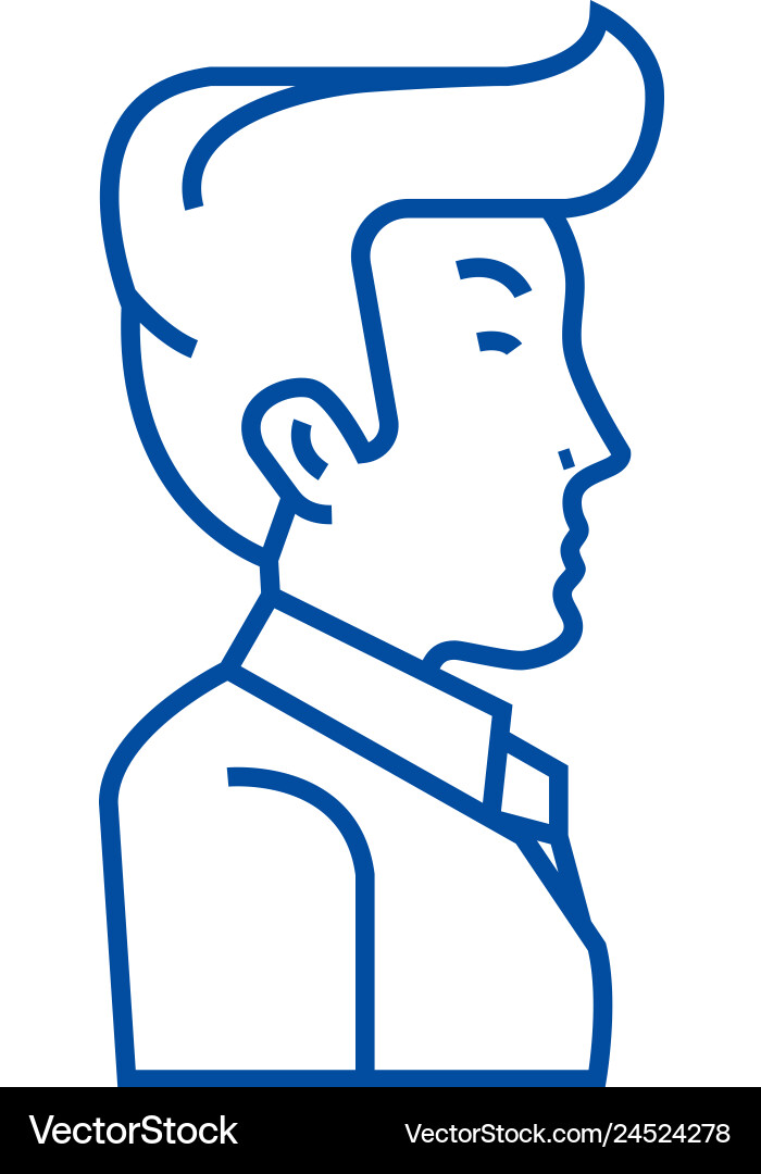 Businessman manager side view line icon concept Vector Image
