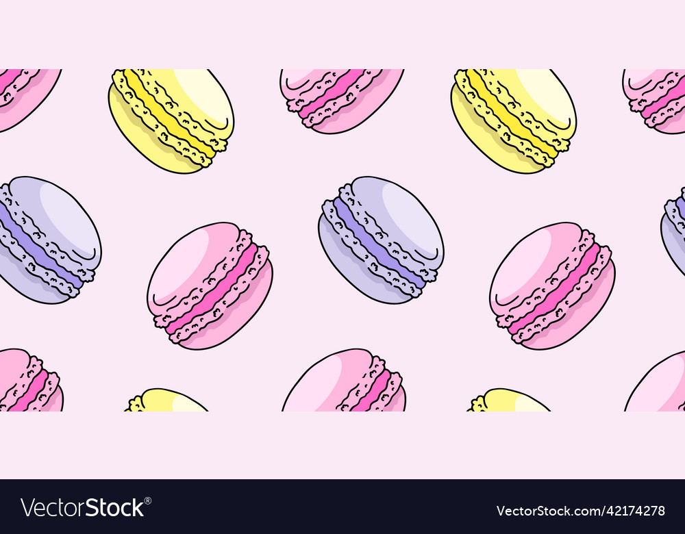 Colored macaroons seamless pattern Royalty Free Vector Image