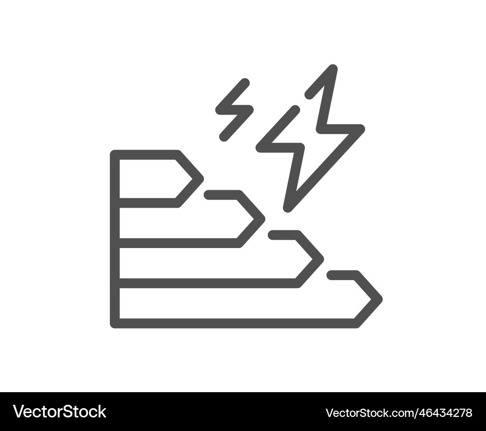 Consumption growth line icon electric power up Vector Image