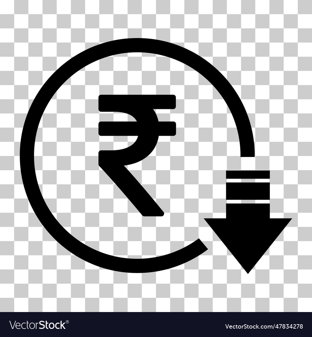 Cost reduction- decrease rupee icon symbol Vector Image Cost reduction- decrease rupee icon symbol Vector Image