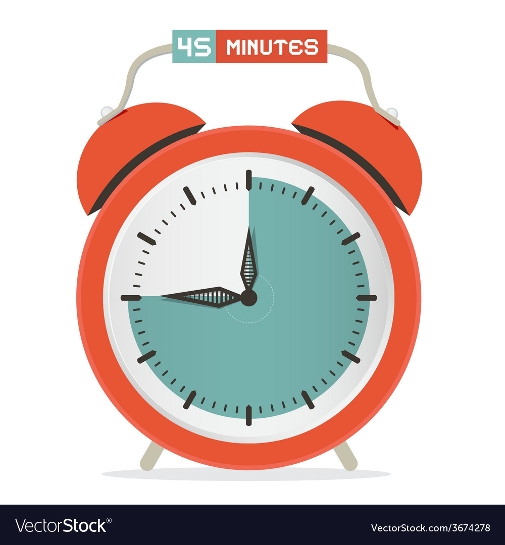Forty Five Minutes Stop Watch - Alarm Clock Vector Image Forty Five Minutes Stop Watch - Alarm Clock Vector Image