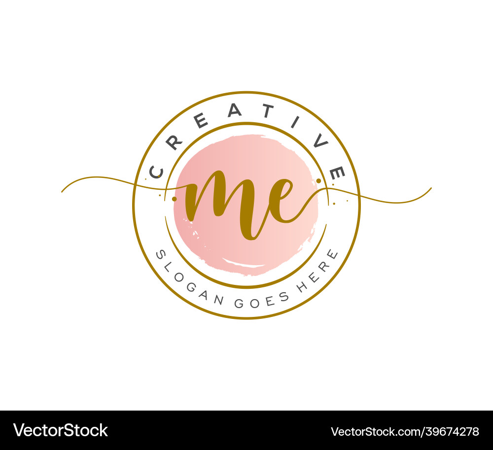 Initial me feminine logo beauty monogram Vector Image