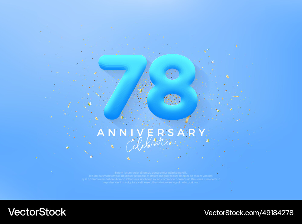 Simple and modern 78th anniversary birthday Vector Image