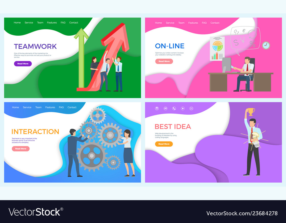 Teamwork successful team working problem solving Vector Image
