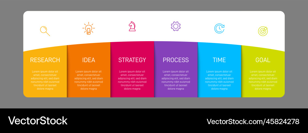 Vertical infographic design with icons and 6 Vector Image