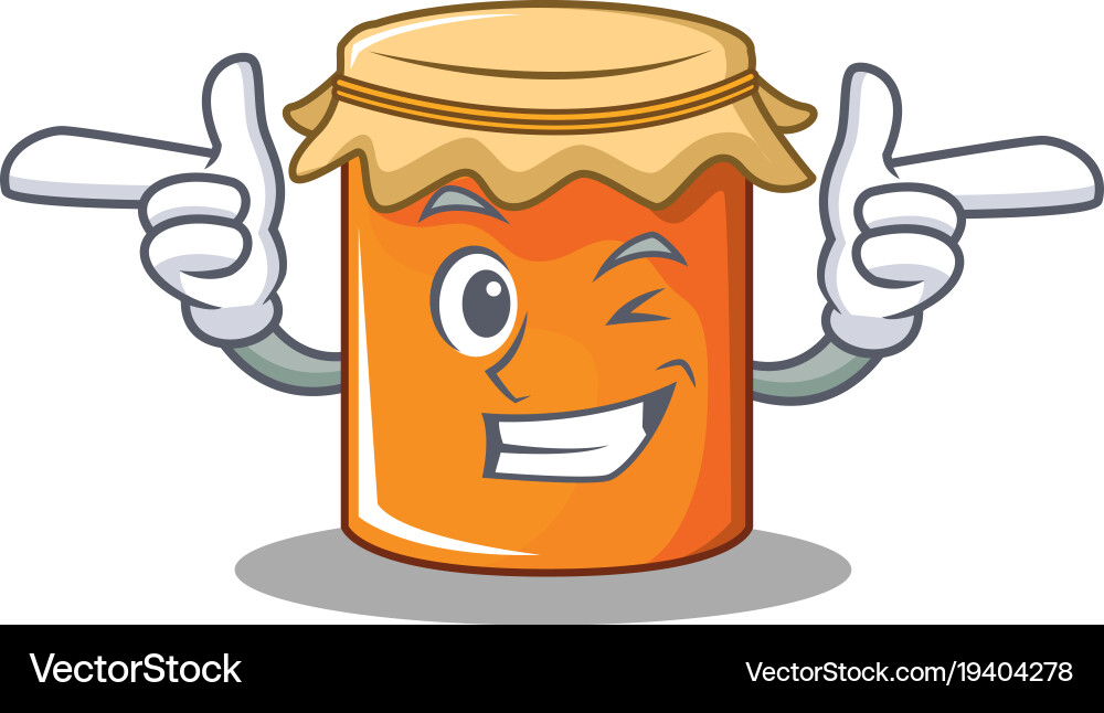 Wink jam character cartoon style Royalty Free Vector Image