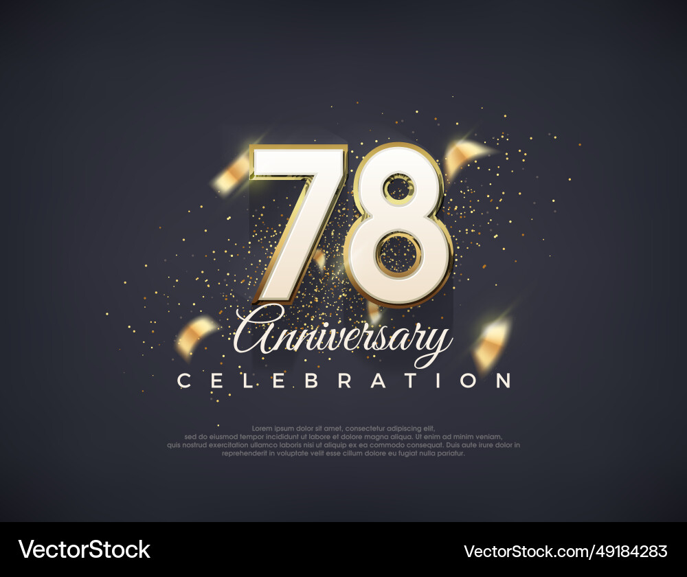 78th anniversary number with fancy numerals Vector Image