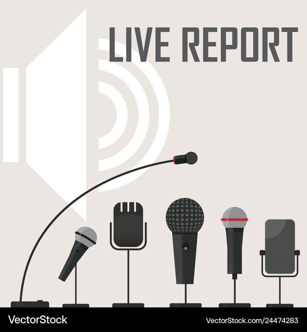 A live report from the microphone in air Vector Image