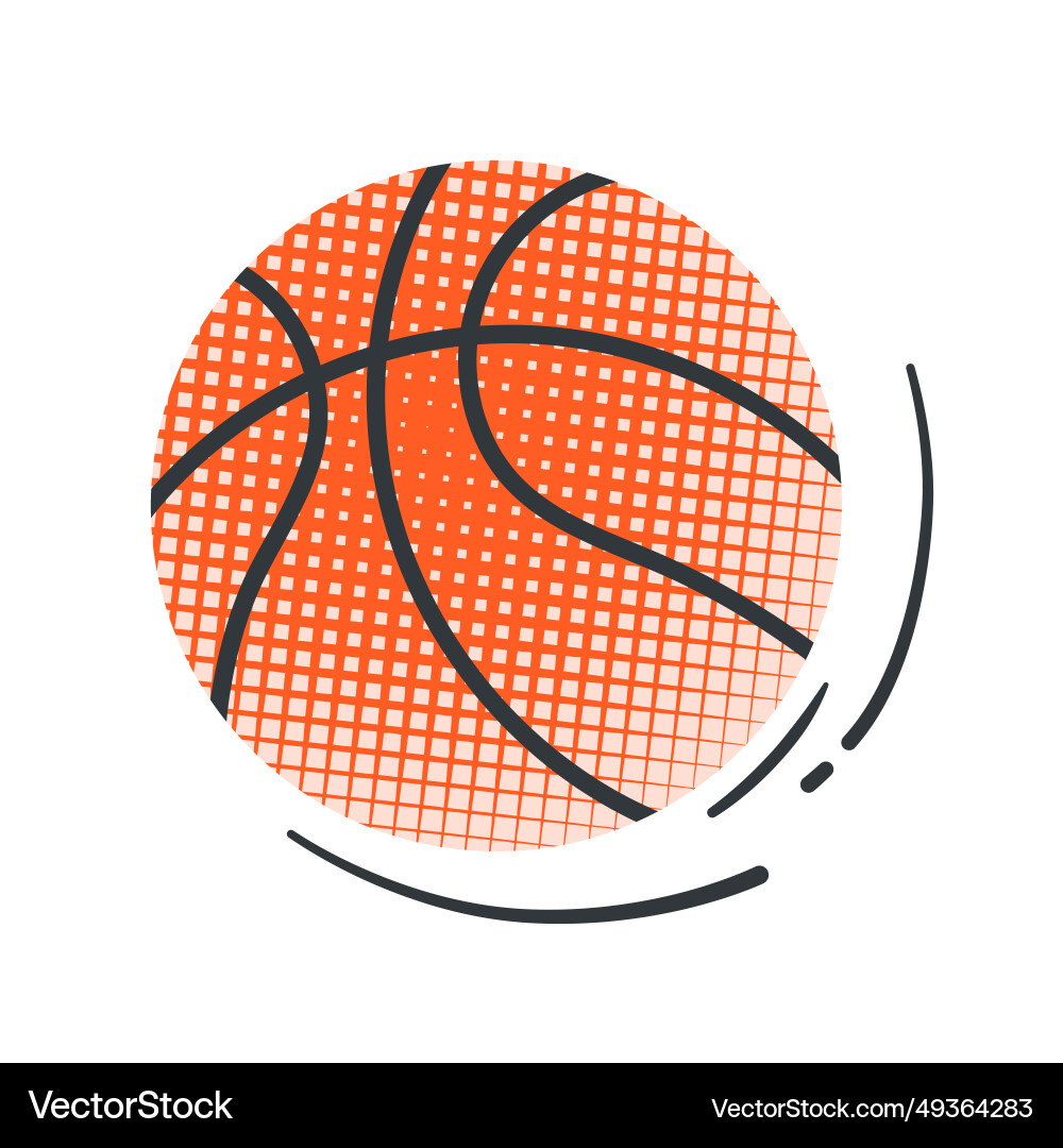 Basketball ball colorful icon with texture effect Vector Image