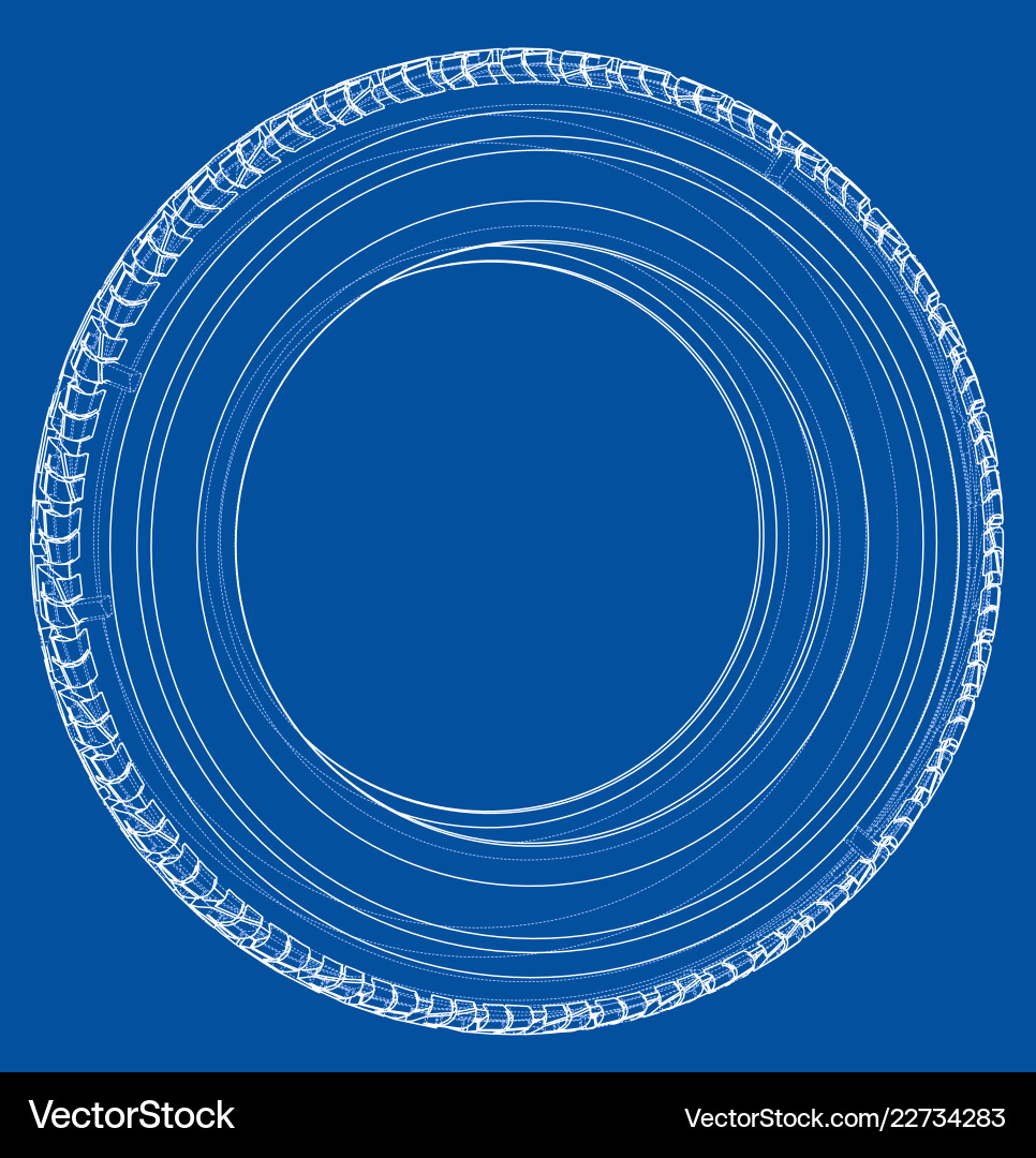 Car tire concept rendering of 3d Royalty Free Vector Image